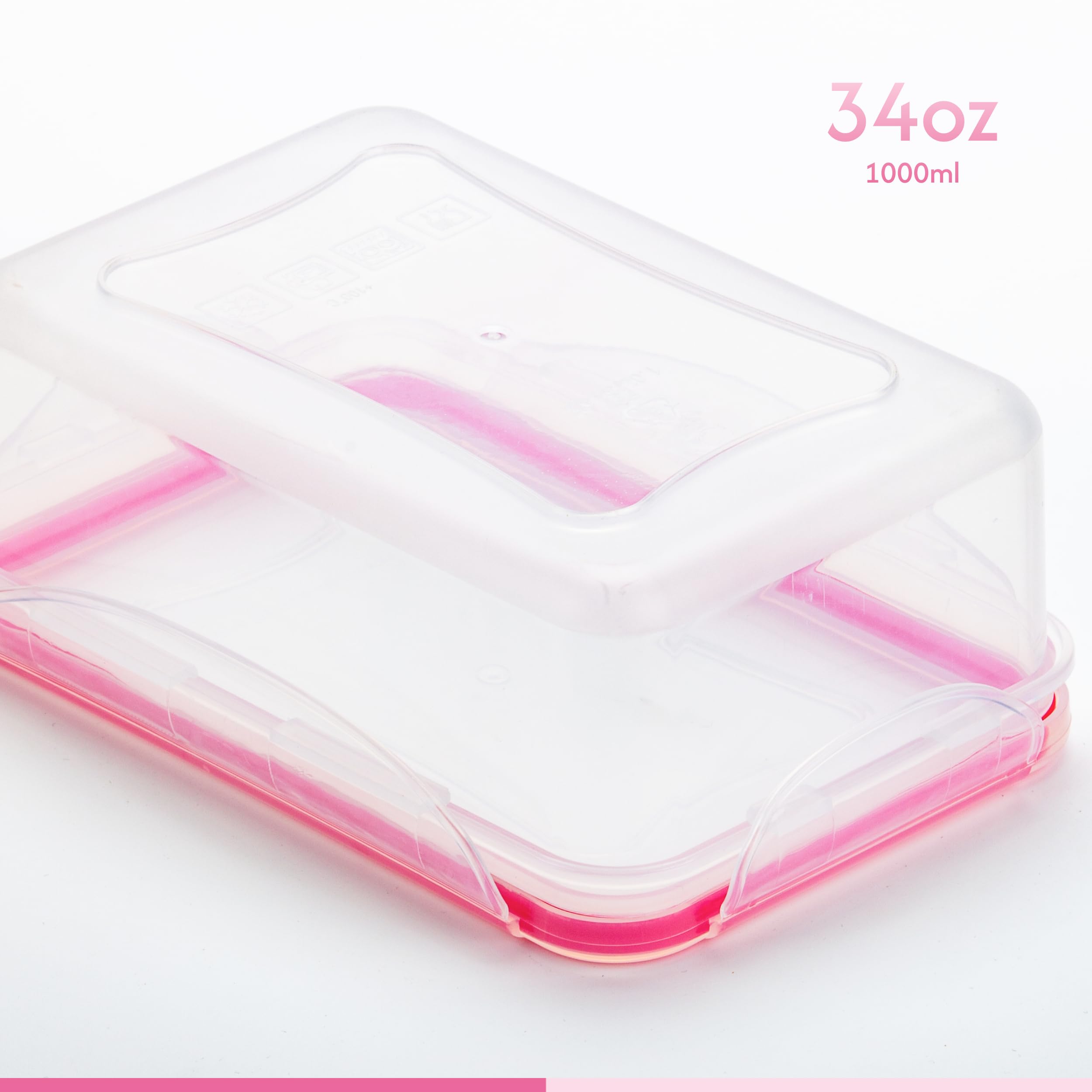 COVRESONET Airtight Food Container Set | 5 Pieces | 8oz & 34oz | Plum Red | Leakproof & Suitable For Home Food Storage