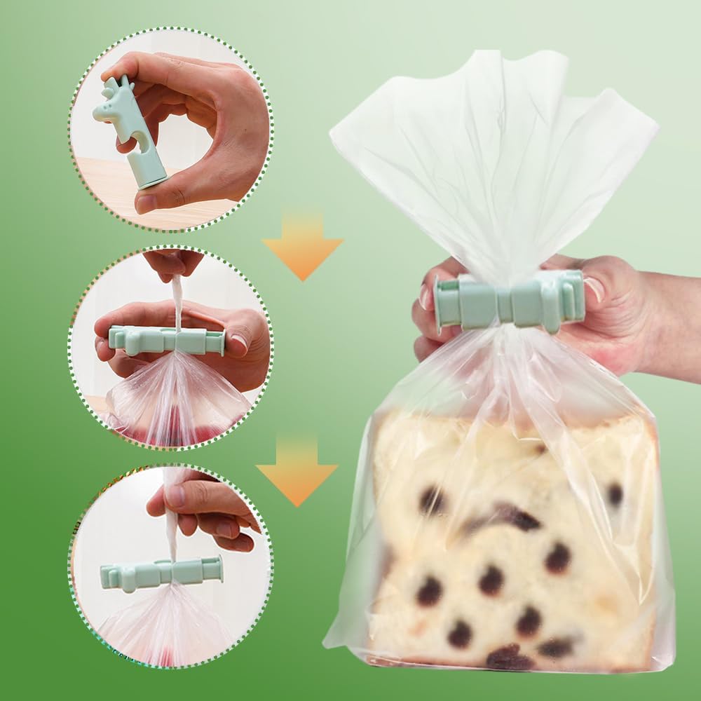 wanh Bread Bag Clips Reusable,Snack Bread Wrapper Sealing Clip to Keep Bread Fresh, Bread Ties Bag Closures Closer Cinchers,Squeeze and Lock Bread Clips for Food Storag (12Pcs Mixed Colors)