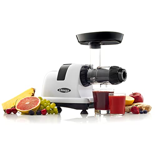 Omega J8006HDS Cold Press Machine Vegetable and Fruit Juice Extractor and Nutrition System, Triple-Stage Slow Masticating Juicer, 200 W, Silver