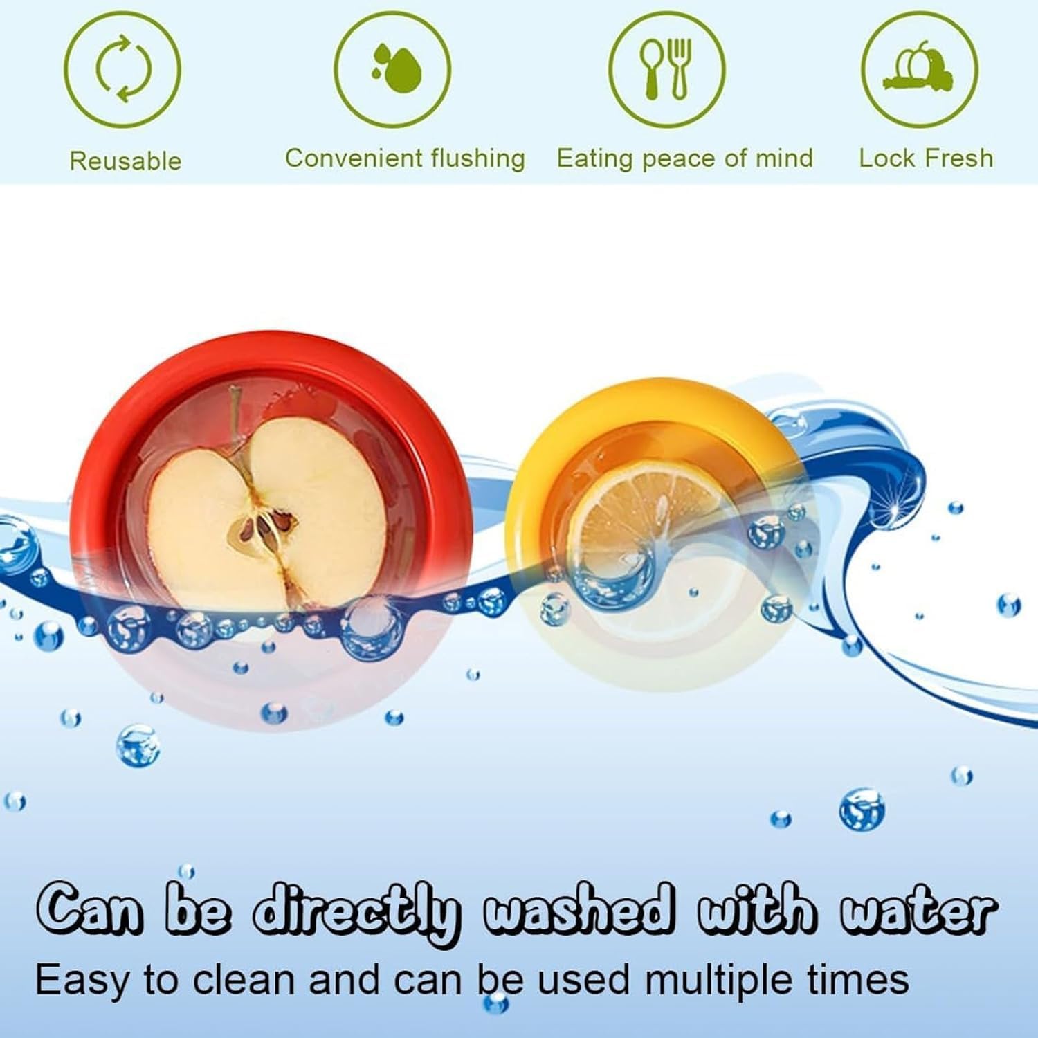 Silicone Fruit Storage Box | Set of 4 Reusable Silicone Fruit & Vegetable Storage Containers | Avocado Saver, Tomato Holder, Onion, Garlic & Lemon Keepers for Fridge - Ideal Kitchen Organizers