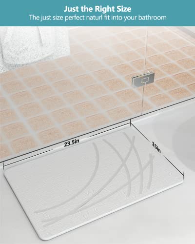 Stone Bath Mat, Diatomaceous Earth Shower Mat Nonslip Super Absorbent Quick Drying Bathroom Floor Mat for Kitchen Counter, Natural Bathroom Mat Stone Easy to Clean (23.7 x 15 .5inch)