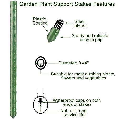 3Pack Tomato Cages,Up to 51inch Plant Stakes Vegetable Trellis Assembled for Garden Climbing Plants Vegetables Flowers