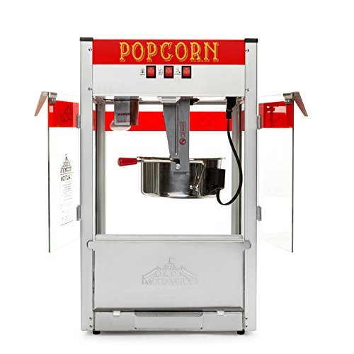 Olde Midway Commercial Popcorn Machine Maker Popper with Large 12-Ounce Kettle - Red