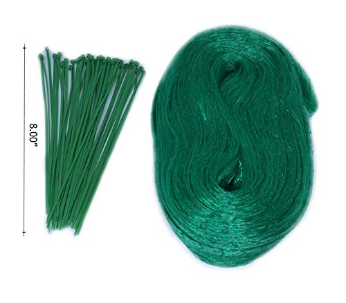 HSelar Best Bird Netting - Protect Plants and Fruit Trees from Birds and Wildlife – 13.12Ft x 49.2Ft Bird Netting with 50 Pcs Nylon Cable Ties - Reusable Instantly (Large Size)