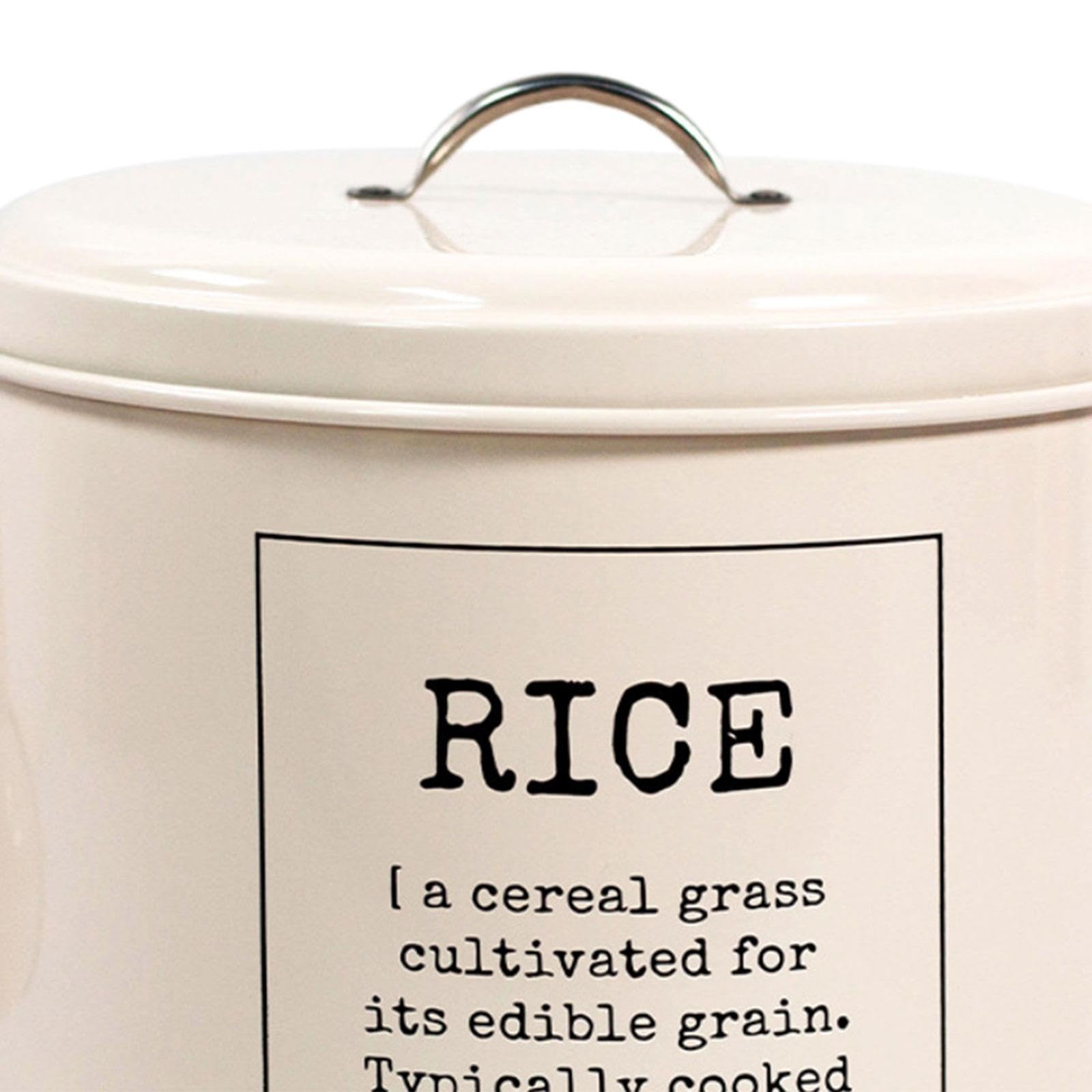 Stainless Steel Rice Storage Box with Lid and Spoon, Large Food Storage Containers, Great Rice Canisters Sets, Kitchen Countertop Organizer Jar for Rice/Flour/Soybean/Grain, Style B