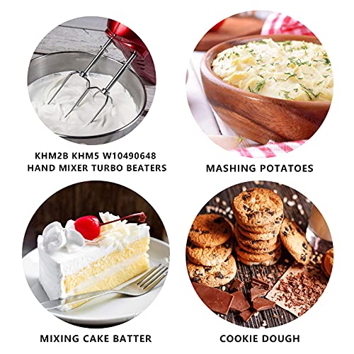 Hand Mixer Beaters W10490648 Hand Mixer Attachment Beaters Replace W10490648 KHM2B AP5644233 PS4082859 (2PACK)