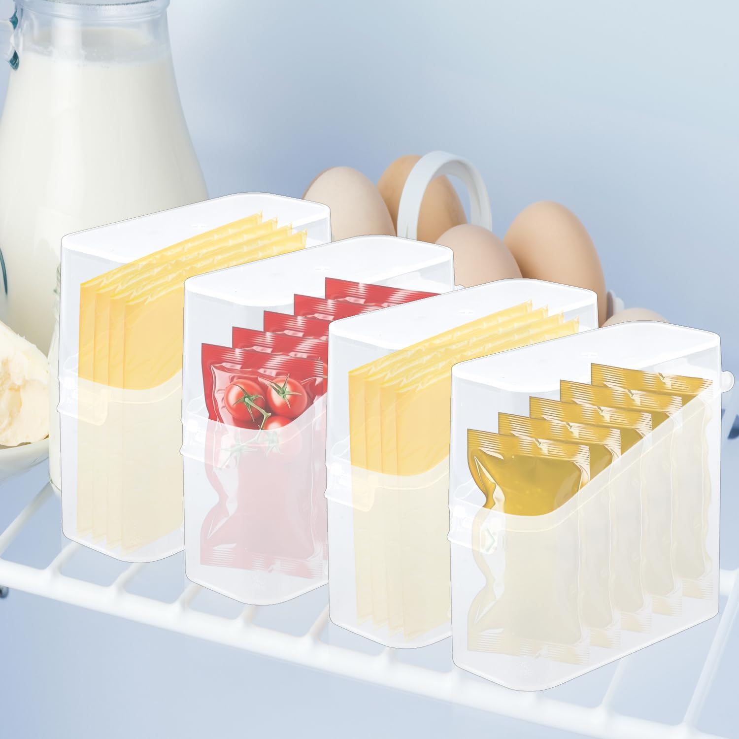 PEUTIER 2pcs Cheese Storage Containers, Plastic Cheese Slice Container with Flip Lid Cheese Slice Holder for Fridge Cheese Storage Box for Butter Block Cheese Slices (Transparent)