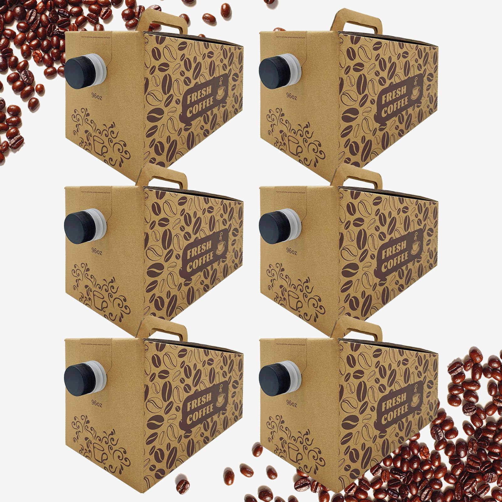 96 oz Disposable Coffee Box with Insulated Beverage Dispenser, Portable To-Go Carafe for Hot & Cold Drinks, Bulk Coffee Server for Catering, Events & Parties