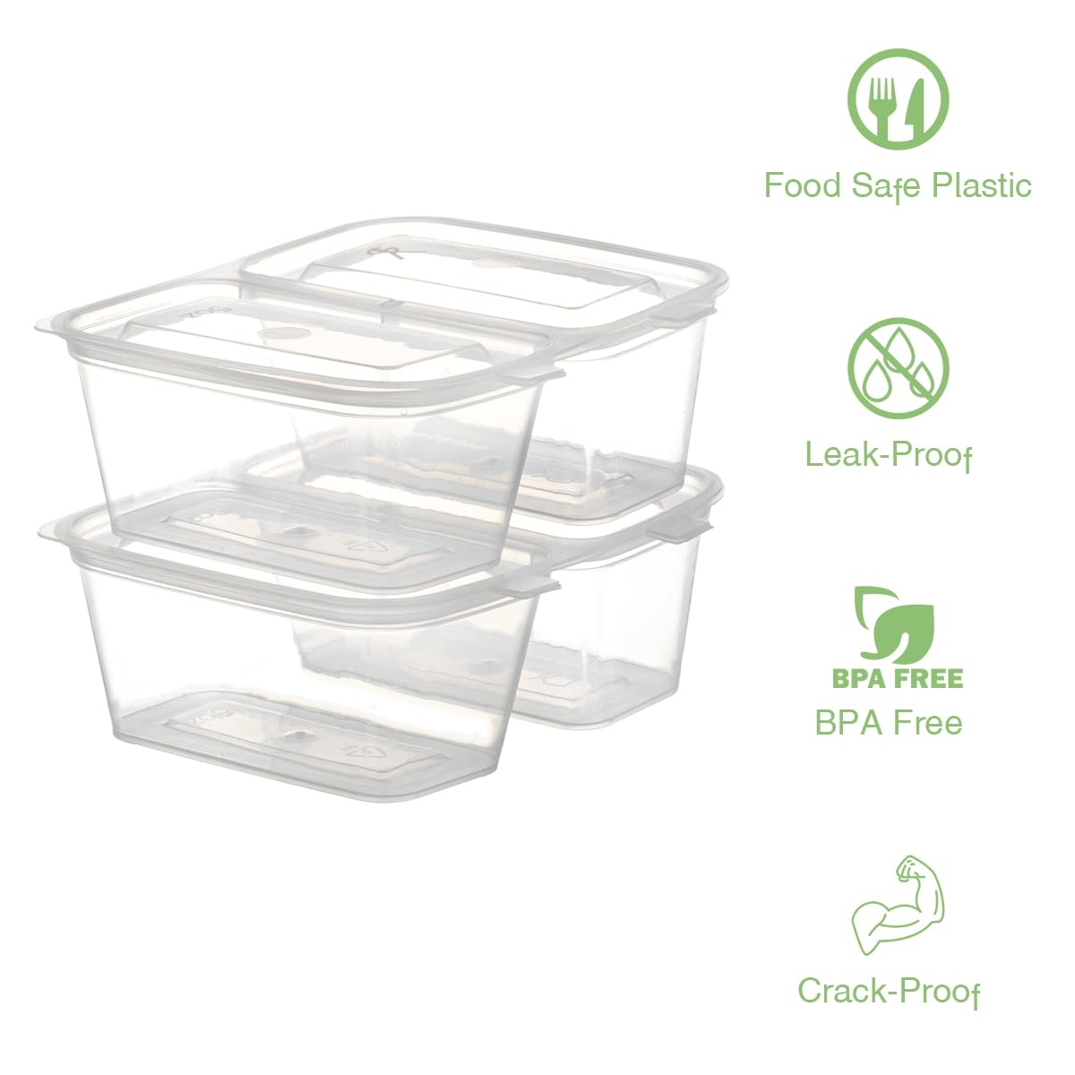 MOACOCK Double Compartment Condiment Container, 50Pcs Sauce Containers with Lids 5 oz Stackable Disposable Condiment Containers for Meal Prep, Sauce, Snack