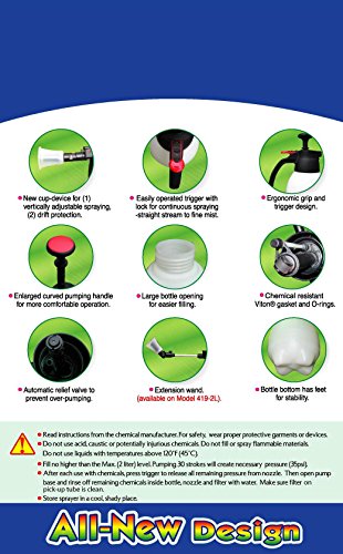 Solo 419 2-Liter One-Hand Pressure Sprayer, Ergonomic Grip