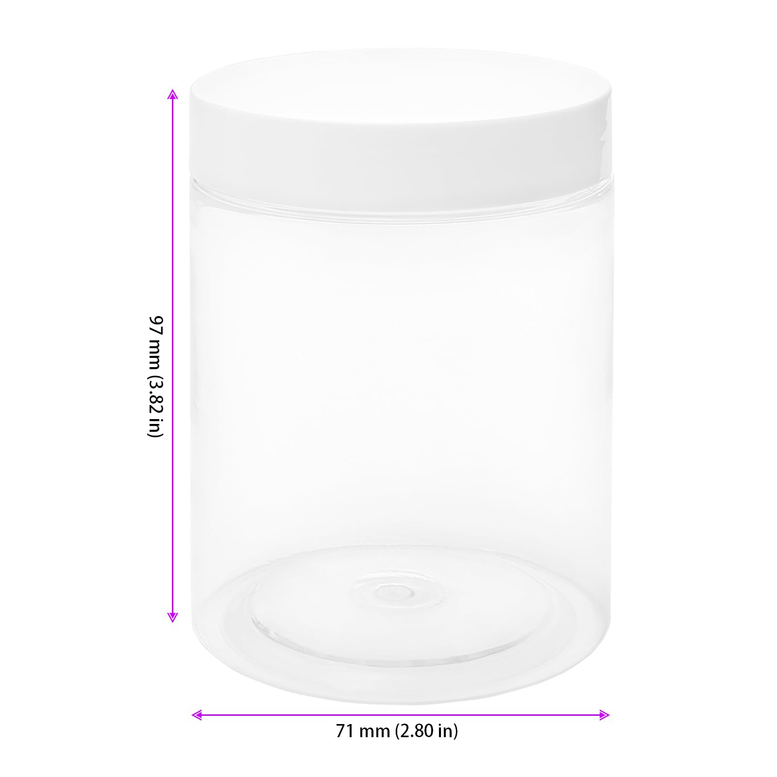 YUENPUN 30 PCS 10 OZ Slime Containers with White Lids, Wide Mouth Small Plastic Cosmetic Jars, Clear Plastic Slime Containers, Round Storage Jars for Lotion, Cream, Beauty Products