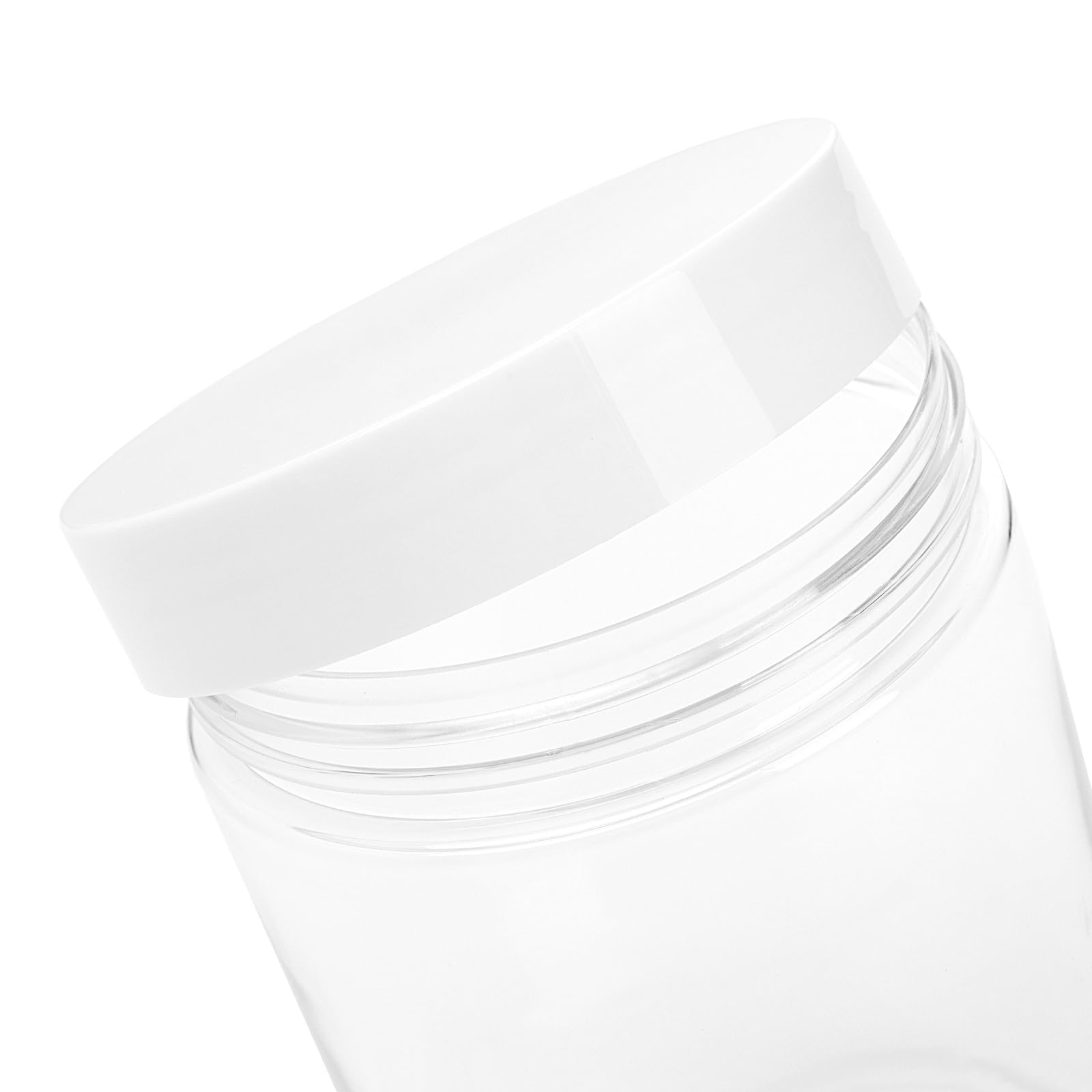 YUENPUN 30 PCS 10 OZ Slime Containers with White Lids, Wide Mouth Small Plastic Cosmetic Jars, Clear Plastic Slime Containers, Round Storage Jars for Lotion, Cream, Beauty Products