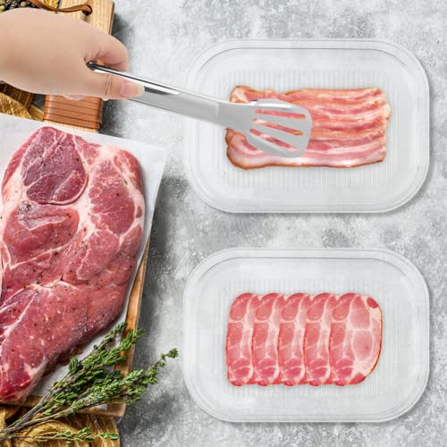 PUXING Deli Meat Container for Fridge Bacon Lunch Meat Container for Refrigerator Airtight Lunch Meat Storage Boxes Meal Prep Containers Stackable Food Storage Boxes with Lid/Food Clip(SIZE:18.06oz)