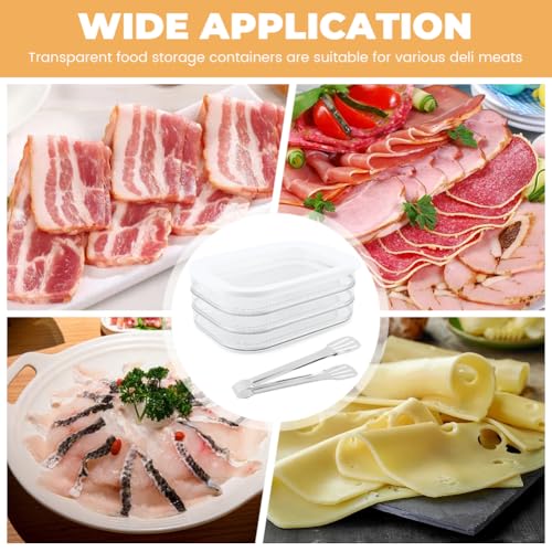 PUXING Deli Meat Container for Fridge Bacon Lunch Meat Container for Refrigerator Airtight Lunch Meat Storage Boxes Meal Prep Containers Stackable Food Storage Boxes with Lid/Food Clip(SIZE:18.06oz)