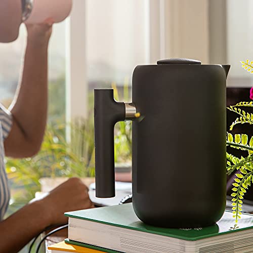 Fellow Clara Coffee Press Coffee Maker - Portable French Press Stainless Steel - Insulated French Press Coffee Maker with Enhanced Filtration System - 24 oz Carafe - Matte Black