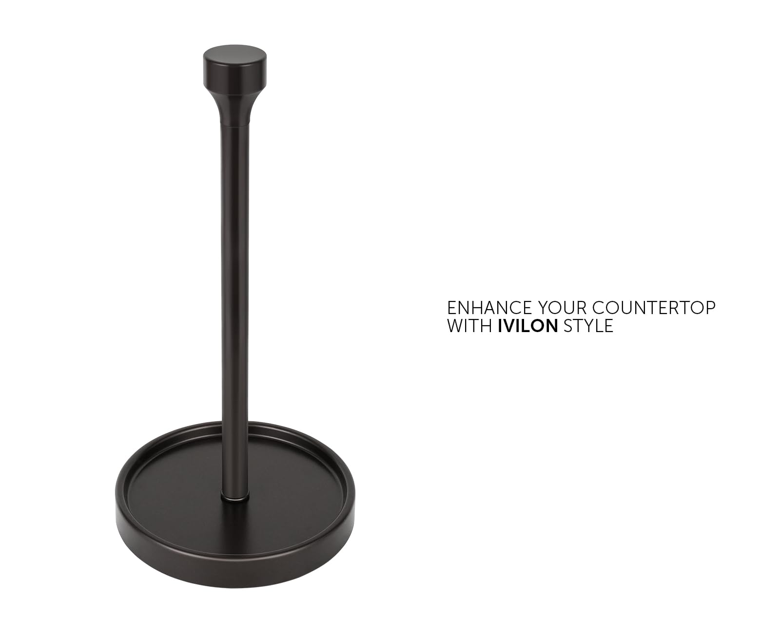 Ivilon Countertop Paper Towel Holder - Modern Bell End Minimalist Design - Color Oil Rubbed Bronze