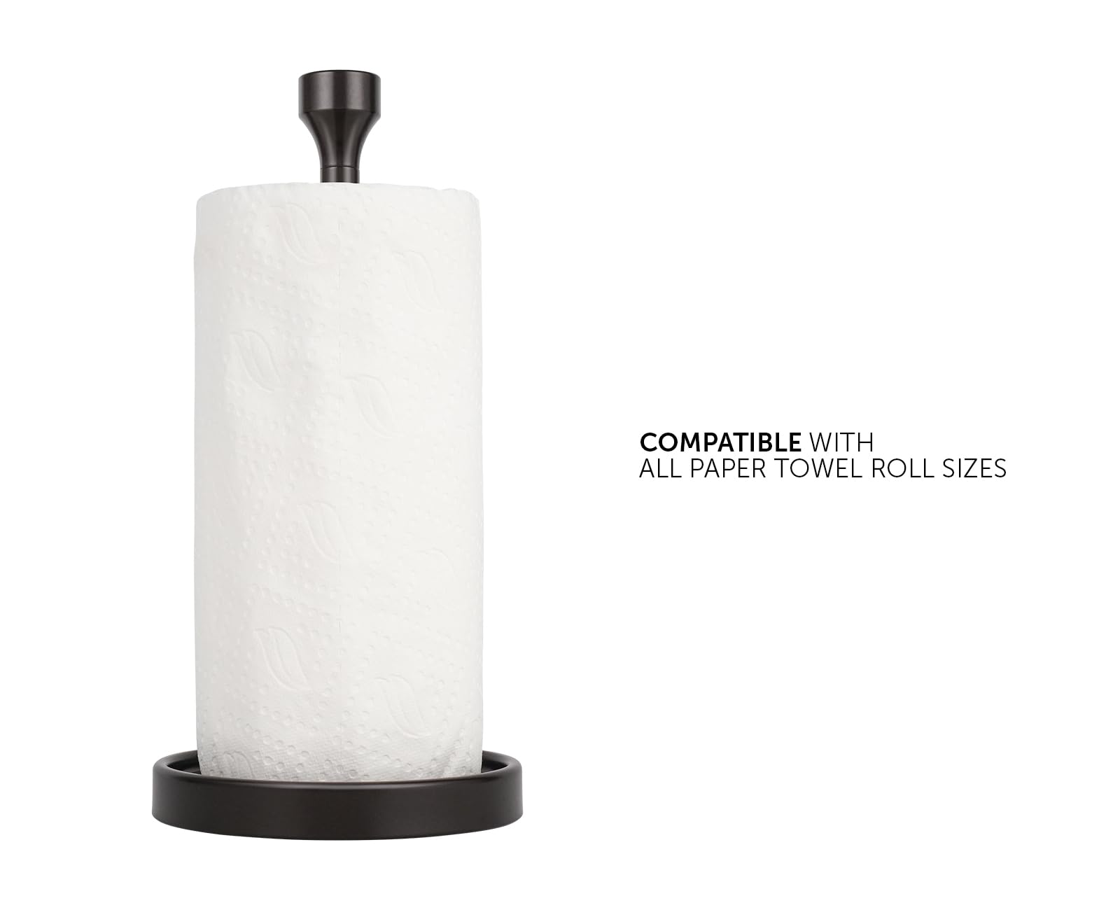 Ivilon Countertop Paper Towel Holder - Modern Bell End Minimalist Design - Color Oil Rubbed Bronze