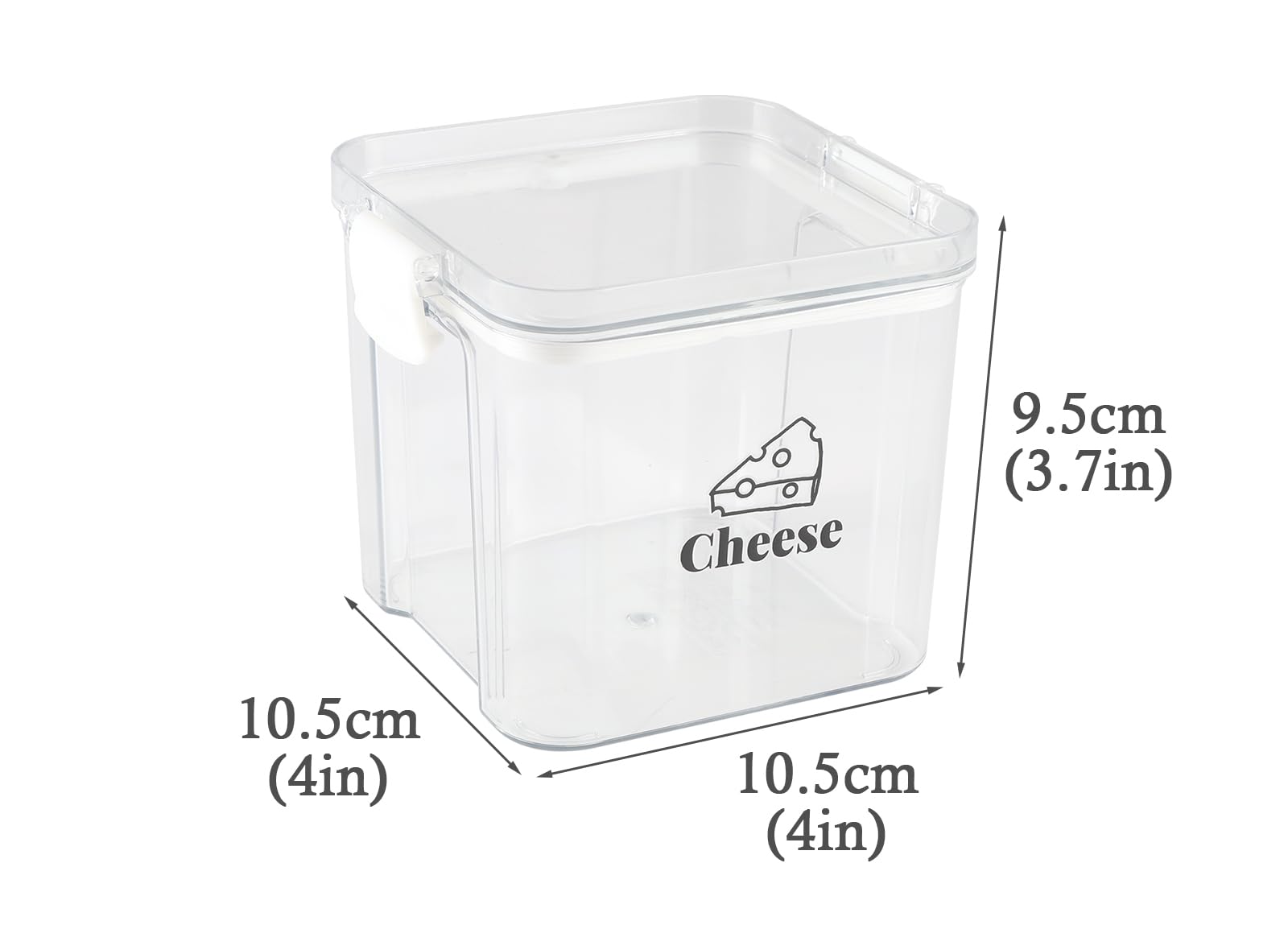 Yomjarl 2 Pack Cheese Container for Refrigerator Airtight Creamer Container with and Lid Cream Cheese Sliced Cheese Box Cheese Saver for Fridge Keeper Cream Block Shredded Cheese Storage Box Clear