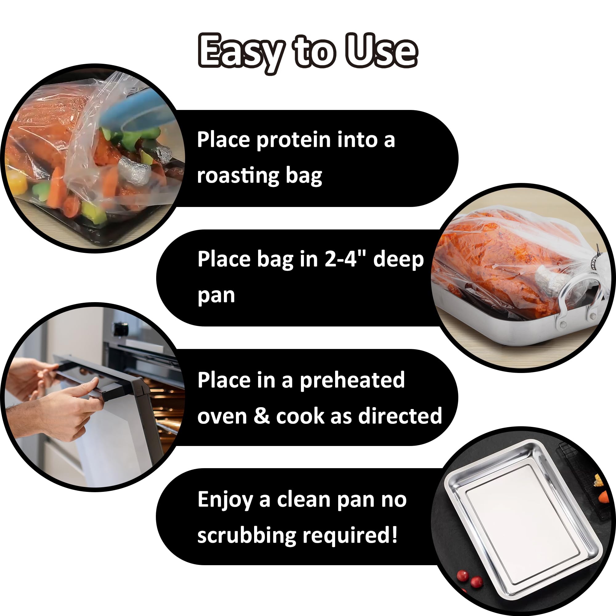 ebelbo 12 counts 19"x 23.5" Turkey Bags Multipurpose: Oven Cooking Roasting Freezer Baking Bags for Chicken Seafood/Home and Garden Bags for Harvest