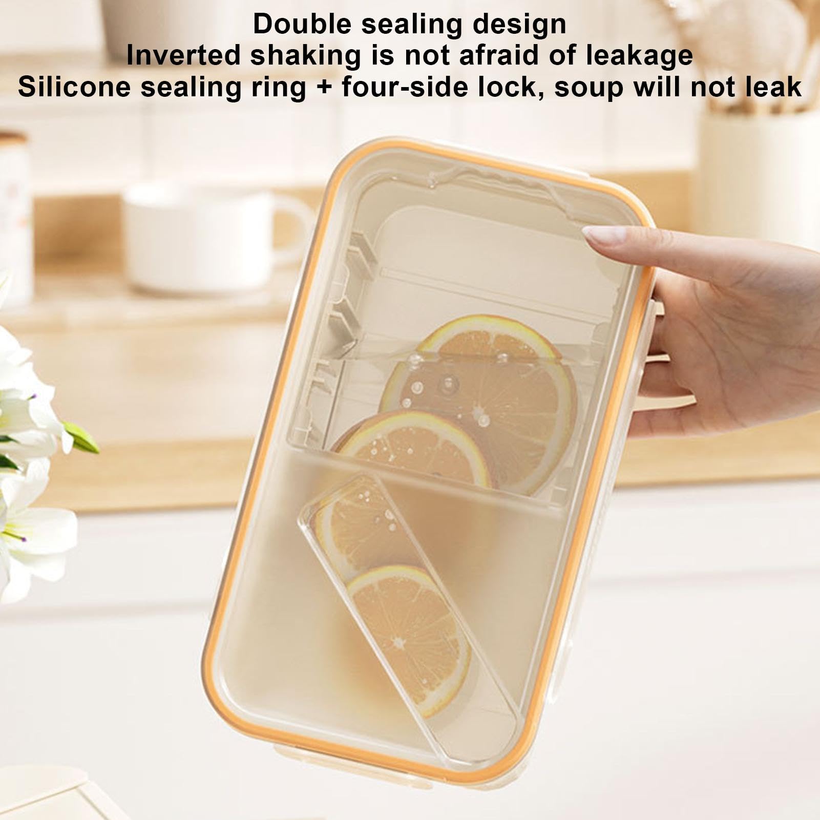 Sealed Food Containers - Anti Skid Container, Non Slip Large Capacity Container | Space Saving Food Containers With Cutter, Sealed Kitchen Food Organizers For Slicing Onions
