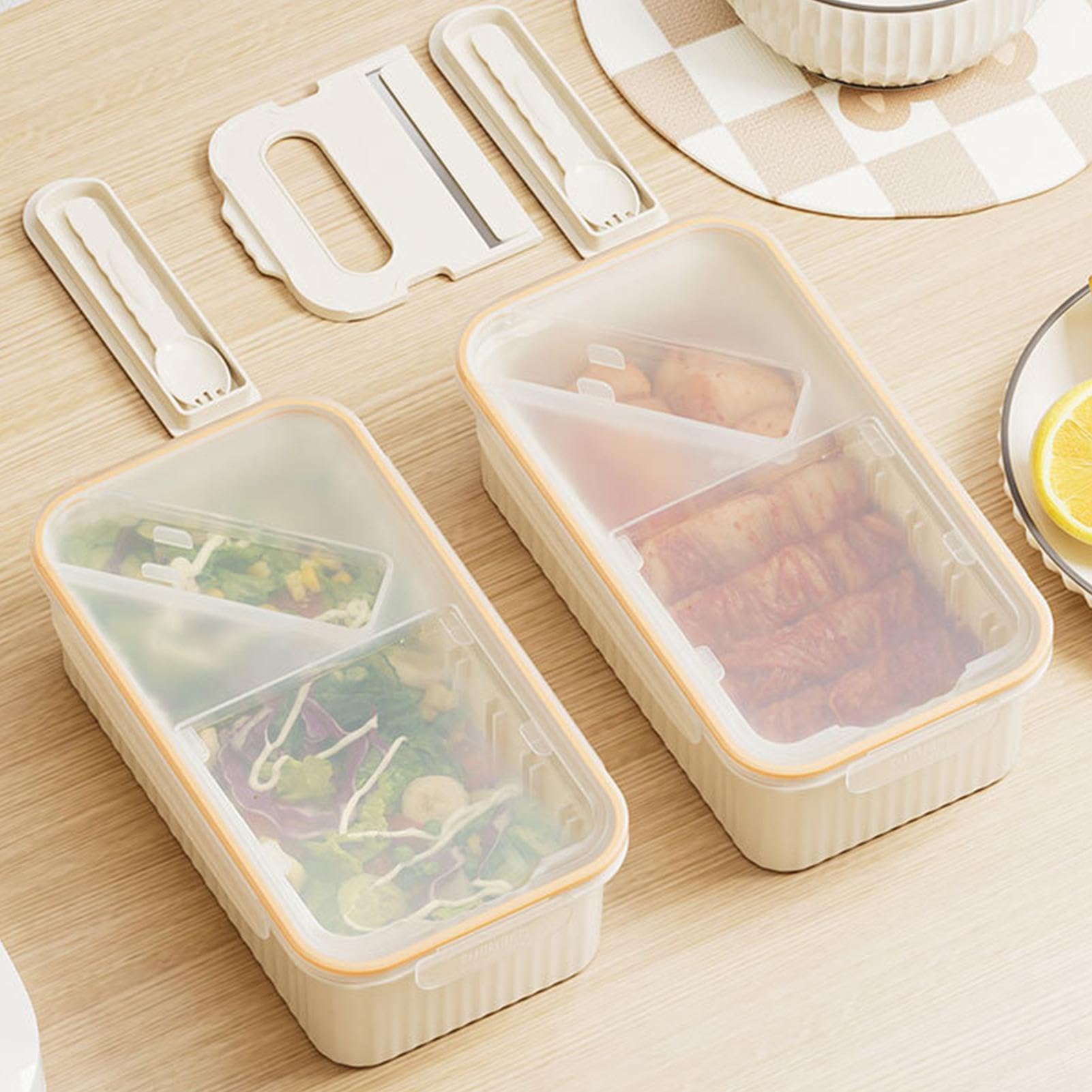 Sealed Food Containers - Anti Skid Container, Non Slip Large Capacity Container | Space Saving Food Containers With Cutter, Sealed Kitchen Food Organizers For Slicing Onions