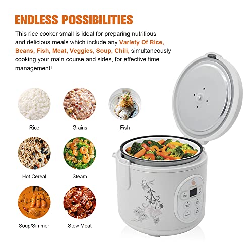 KOSMIKO Rice Cooker 4Cup Uncooked ( 8Cup Cooked ) β Instant Pot Vegetable Steamer for Kitchen β Multipurpose Food Steamer for Rice, Meat, Veggies β Easy to Use and Elegant Design β Programable Digital Display