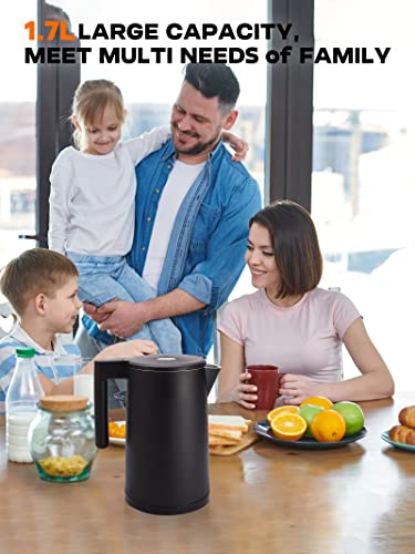 JOYHILL Electric Kettle Temperature Control,6 Variable Temperature Tea Kettle, Stainless Steel Interior 12 Hours Keep Warm,1500W Hot Water Boiler with STRIX Thermostat and Boil-Dry Protection,Black