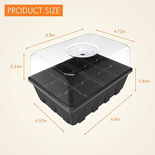 Gardzen 20-Set Garden Propagator Set, Seed Tray Kits with 240-Cell, Seed Starter Tray with Dome and Base 6.6" x 4.5" (12-Cell Per Tray)