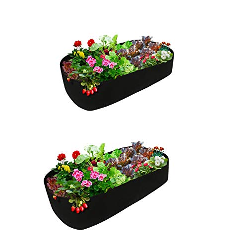 ACJRYO 2Pcs Fabric Raised Garden Beds,6X3 ft Rectangle Plant Grow Bags Herb Flower Vegetable Plants Bed Garden Grow Bags for Flowers Vegetables Plants