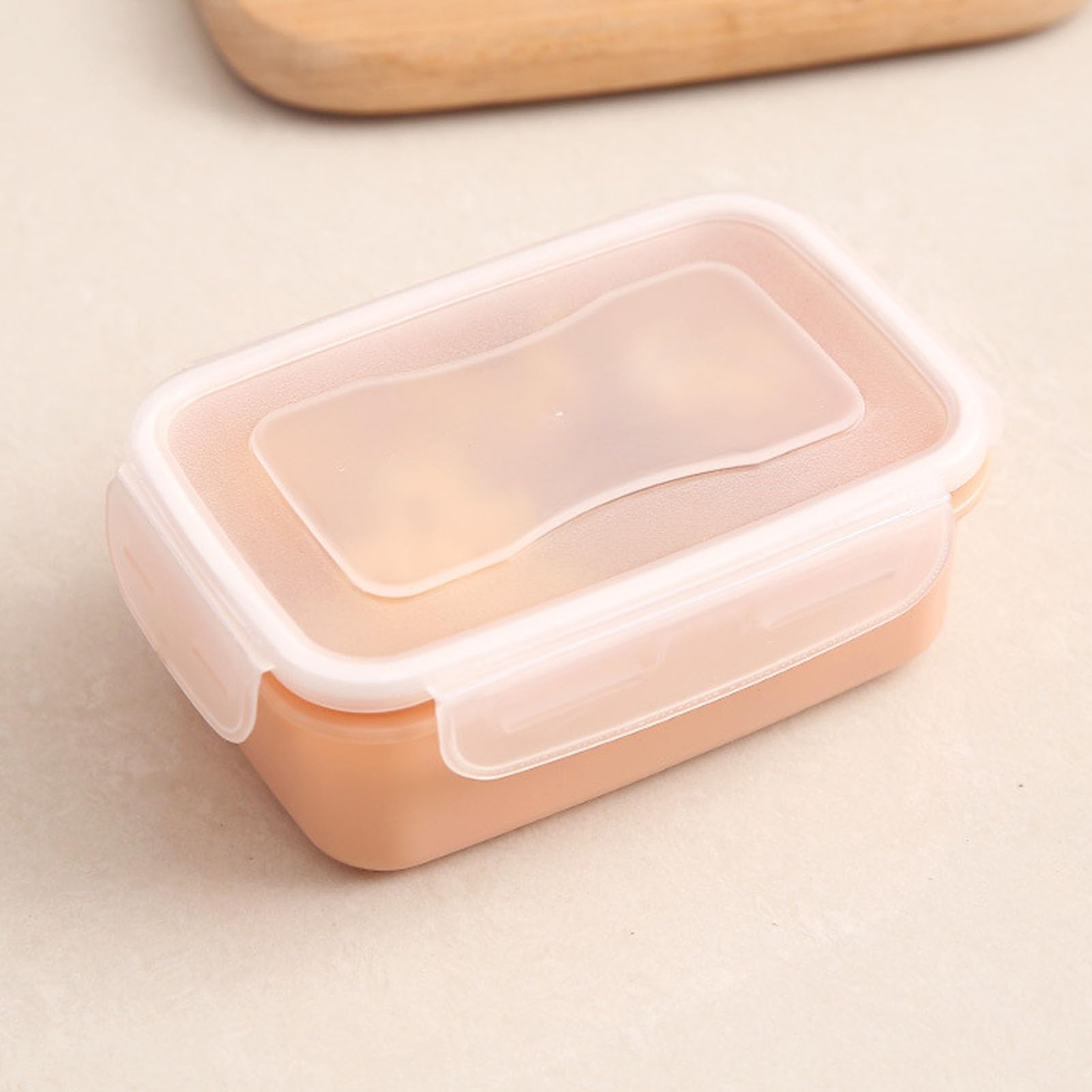 HarmonyBliss Rectangular Airtight Mini Food Storage Container Clear Lid Small Plastic Box Organizer Refrigerator Kitchen Pantry Essentials Compact Portable