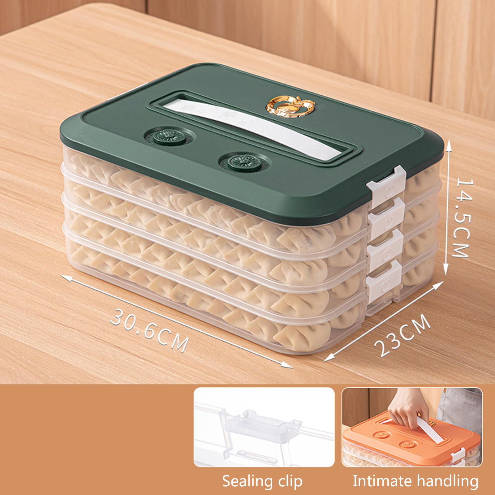 3 4 Layer Storage Box Food Containers Holder With Lid Refrigerator Froze Dumpling Storage Box