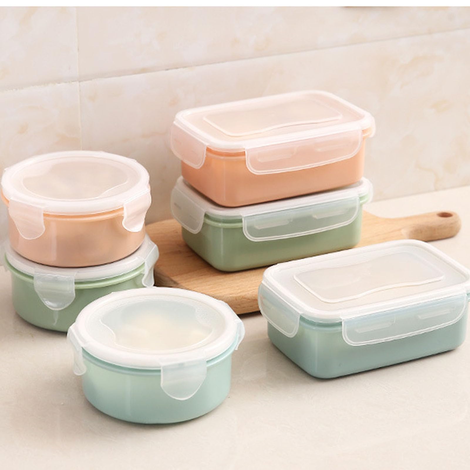 HarmonyBliss Rectangular Airtight Mini Food Storage Container Clear Lid Small Plastic Box Organizer Refrigerator Kitchen Pantry Essentials Compact Portable