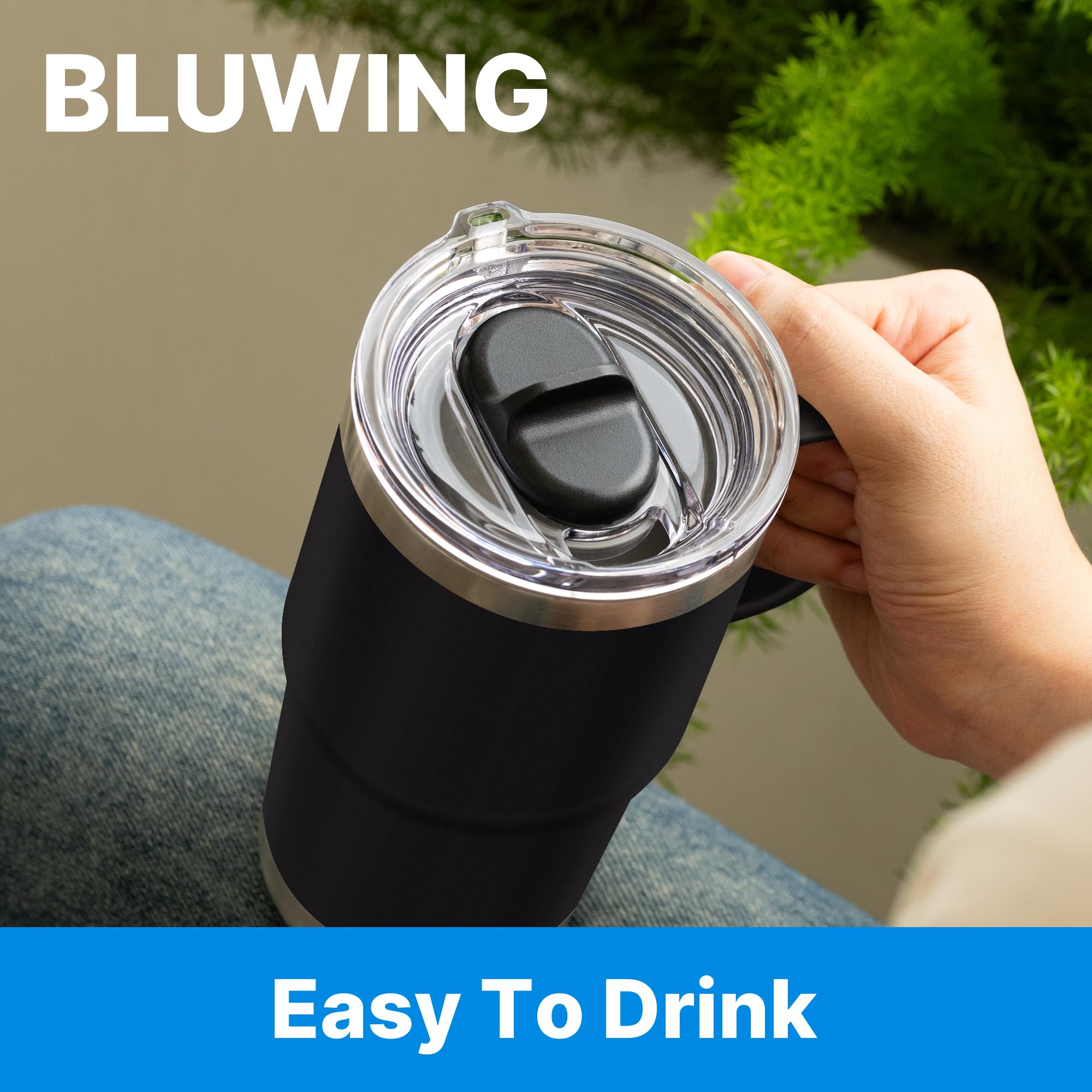Bluwing 20 oz Screw Top Lid Replacement for YETI 20oz Travel Mug with Threads Only, Stronghold Lid Spill Proof for 20oz YETI Threaded Travel Mug(1 Pack)