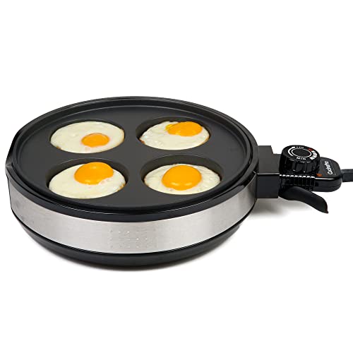 Multi Baker Deluxe- Electric Appliance with Temperature Control, 3 Interchangeable Skillets for Grilling, Baking or Dessert Making- Grilled Cheese, Omelets, Personal Pizza, Takoyaki, Sandwiches, Cake Pops & More, Great Gift