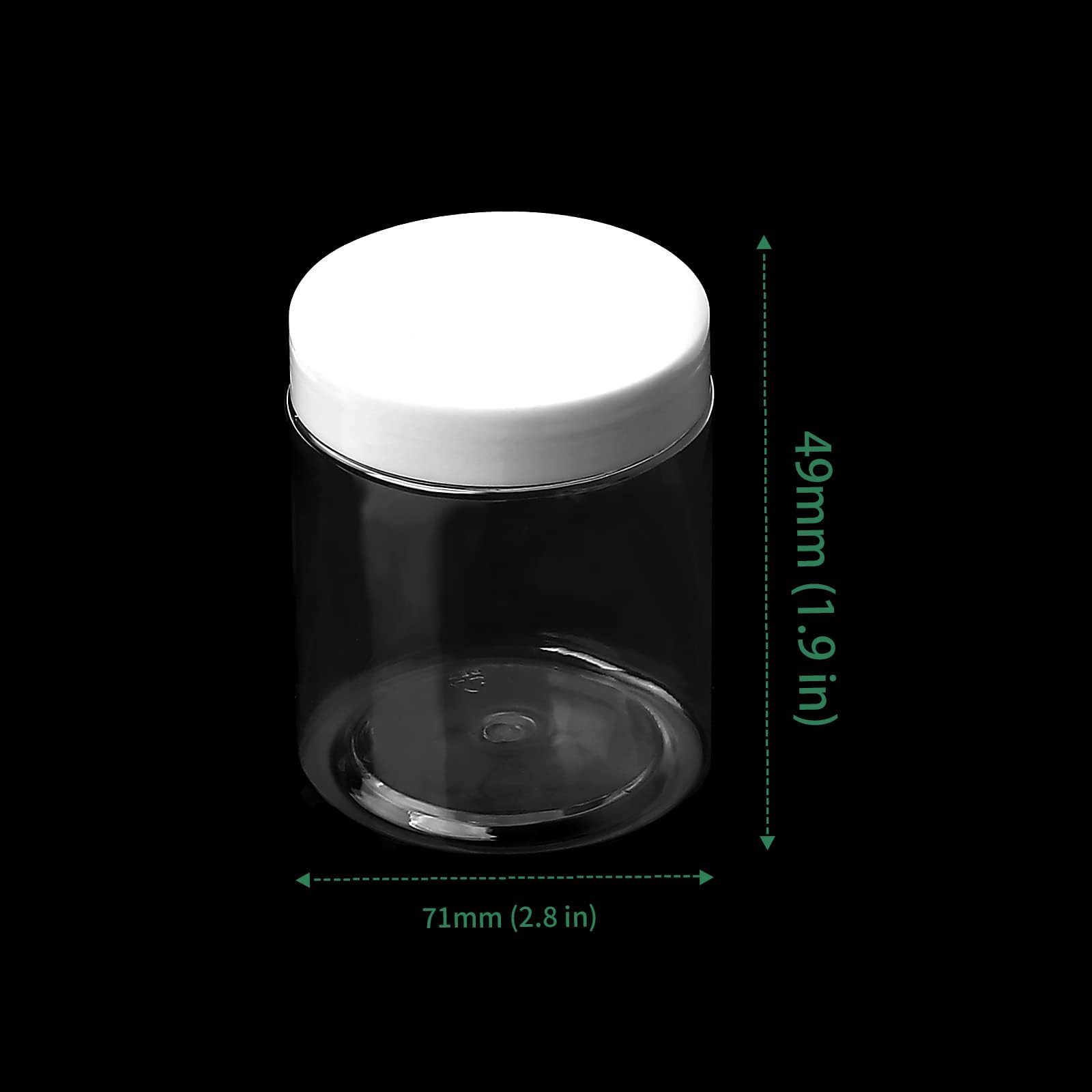YUENPUN 30 PCS 4 OZ Slime Containers with White Lids, Wide Mouth Plastic Round Storage Jars, Clear Plastic Slime Containers, Small Plastic Cosmetic Jars for Lotion, Cream, Beauty Products
