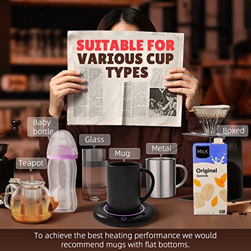 Coffee Mug Warmer, Candle Wax Warmer Plate with Gravity Sensor&3 Temperatures&8H Auto Shut Off, Coffee Mug Warmer for Desk with Night Light, Smart Coffee Cup Warmer for Beverage, Milk, Tea and Cocoa