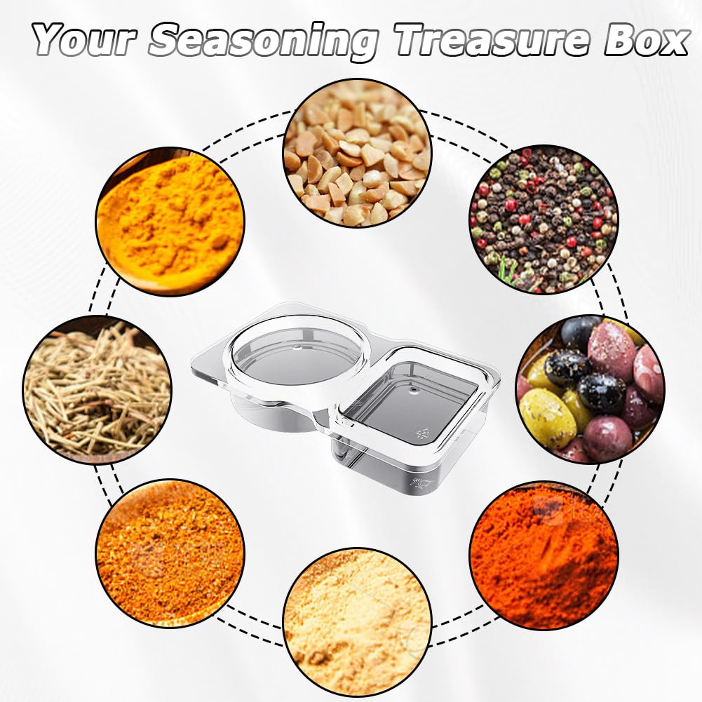SEILETOO 40PCS Double Compartment Condiment Containers with Lids, 2025 New Disposable 2 Compartment Snack Containers, Plastic Bento Boxes for Office,Picnic,Microwave Safe