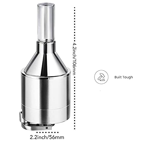 Spice Grinder Hand Mill Funnel Spice Crusher Funnel Shape Metal Grinder Fine Powder with Storage Bottle