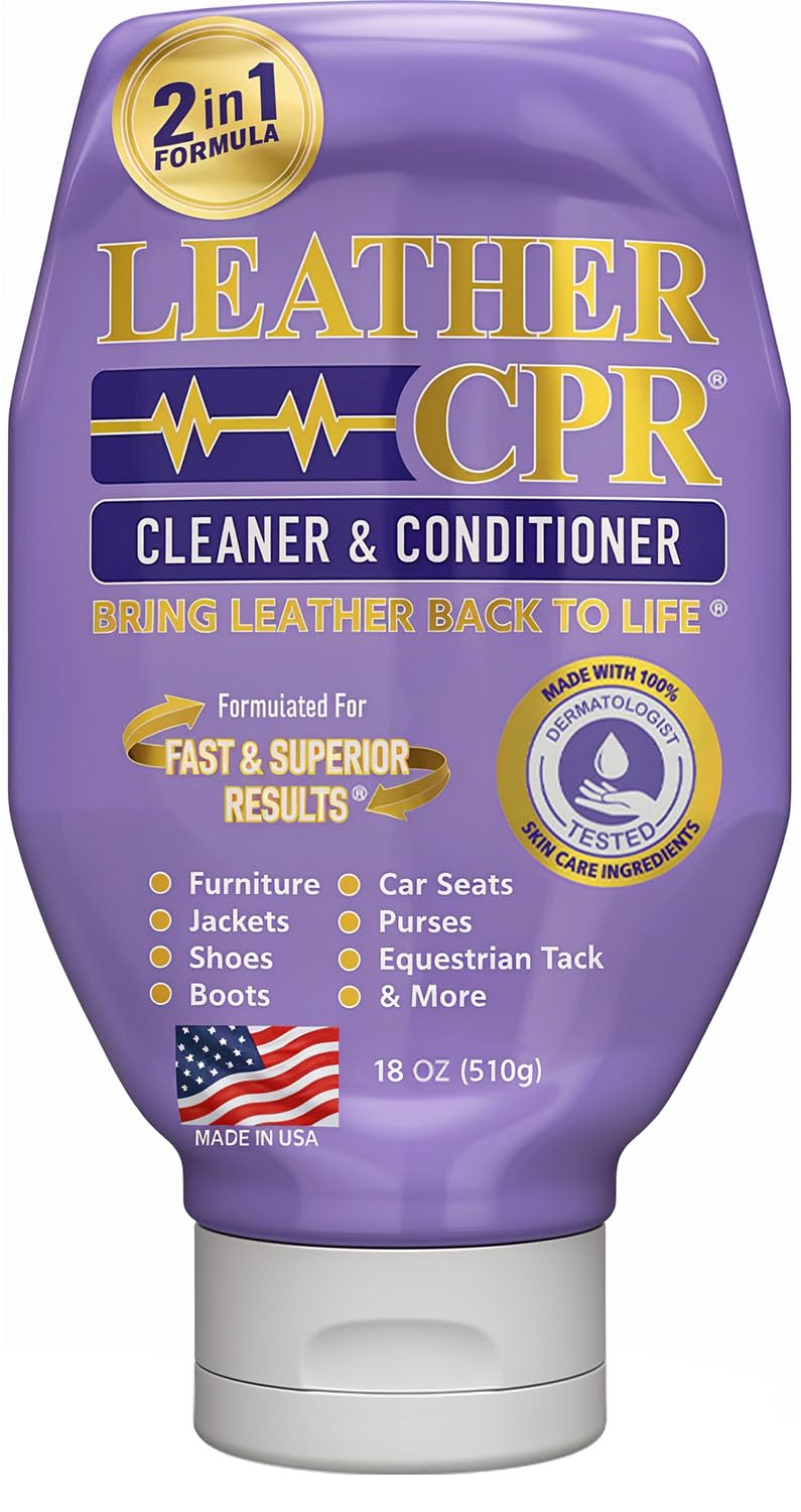 Leather CPR Cleaner & Conditioner 18oz - Best Leather Cleaner & Conditioner. Cleans, Conditions, Restores & Protects Leather Furniture, Handbags, Car Seats, Jackets, Boots, Shoes, Saddles, Tack & More
