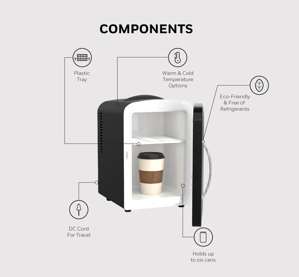 Honeywell 4 Liter Personal Fridge Cools Or Heats & Provides Compact Storage For Skincare, Snacks, Or 6 12oz Cans