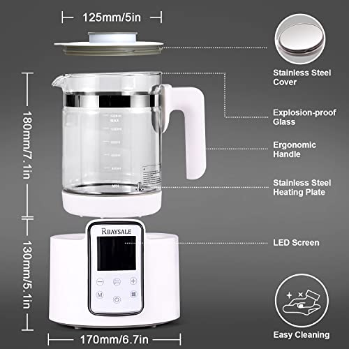 Electric Kettle Temperature Control with 6 Presets, 12h Keep Warm Baby Formula Kettle Hot Tea Maker Thermostatic Kettle Instant Water Warmer