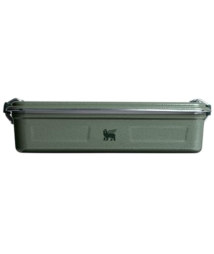 STANLEY Classic Legendary Useful Box 2.11 qt | Metal Snack and Lunch Box | Durable Stainless Steel Travel Food Storage Container | Hiking, Camping, School, or Work | BPA-Free | Hammertone Green