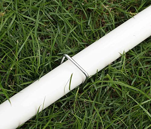 6 Inches Heavy Duty Galvanized Steel Garden Stakes Staples Securing Pegs for Securing Weed Fabric Landscape Fabric Netting Ground Sheets and Fleece, Christmas Decoration Accessories (20, Silver)