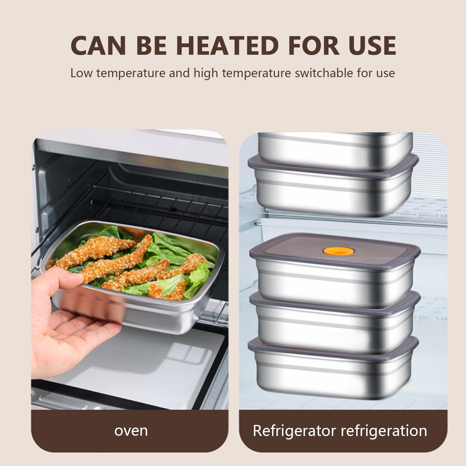 TRBIDRBO 2 PCSFood Storage Containers with Lids Airtight (2 Containers & 2 Lids), Leak proof Storage Box Meat Container for Fridge Nestable Dishwasher Freezer Safe
