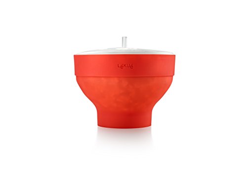 Lekue Microwave Popcorn Popper/ Popcorn Maker, Red