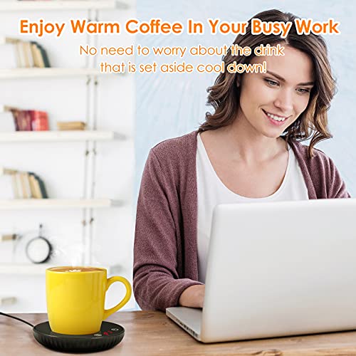Coffee Mug Warmer, Mug Warmer for Desk 2 Temp Settings Auto ON/Off Coffee Cup Warmer with 1-12H Timer, Smart Coffee Warmer Candle Warmer for Warming & Heating Coffee, Beverage, Milk, Tea, Warm Gift