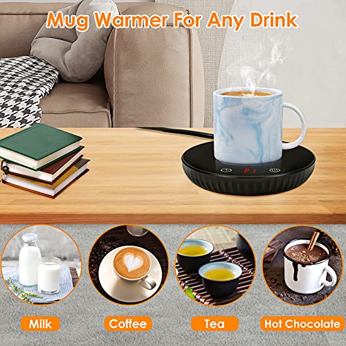 Coffee Mug Warmer, Mug Warmer for Desk 2 Temp Settings Auto ON/Off Coffee Cup Warmer with 1-12H Timer, Smart Coffee Warmer Candle Warmer for Warming & Heating Coffee, Beverage, Milk, Tea, Warm Gift