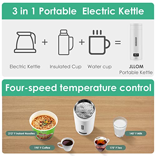 ๐จ๐ฝ๐ด๐ฟ๐ฎ๐ฑ๐ฒ๐ฑ Travel Portable Electric Kettle,380ML Small Mini Coffee Tea Kettle,One Cup Hot Water Maker with Auto Shut-Off,304 Stainless Fast Water Boiler with Four-Speed Temperature Adjustment