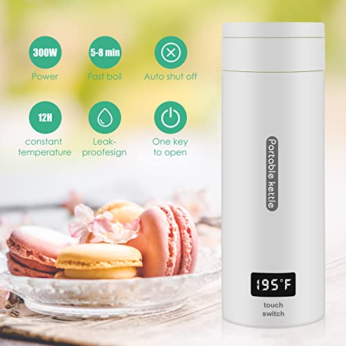 ๐จ๐ฝ๐ด๐ฟ๐ฎ๐ฑ๐ฒ๐ฑ Travel Portable Electric Kettle,380ML Small Mini Coffee Tea Kettle,One Cup Hot Water Maker with Auto Shut-Off,304 Stainless Fast Water Boiler with Four-Speed Temperature Adjustment