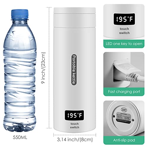 ๐จ๐ฝ๐ด๐ฟ๐ฎ๐ฑ๐ฒ๐ฑ Travel Portable Electric Kettle,380ML Small Mini Coffee Tea Kettle,One Cup Hot Water Maker with Auto Shut-Off,304 Stainless Fast Water Boiler with Four-Speed Temperature Adjustment